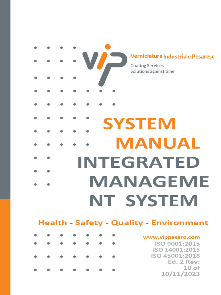 Integrated Management System Manual | PDF | Audit | Occupational Safety ...