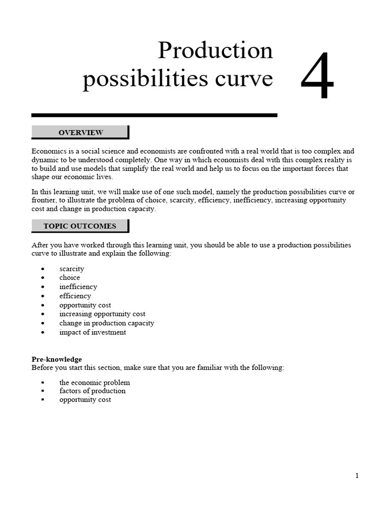 Understanding Production Possibilities Curve | PDF | Goods | Economics