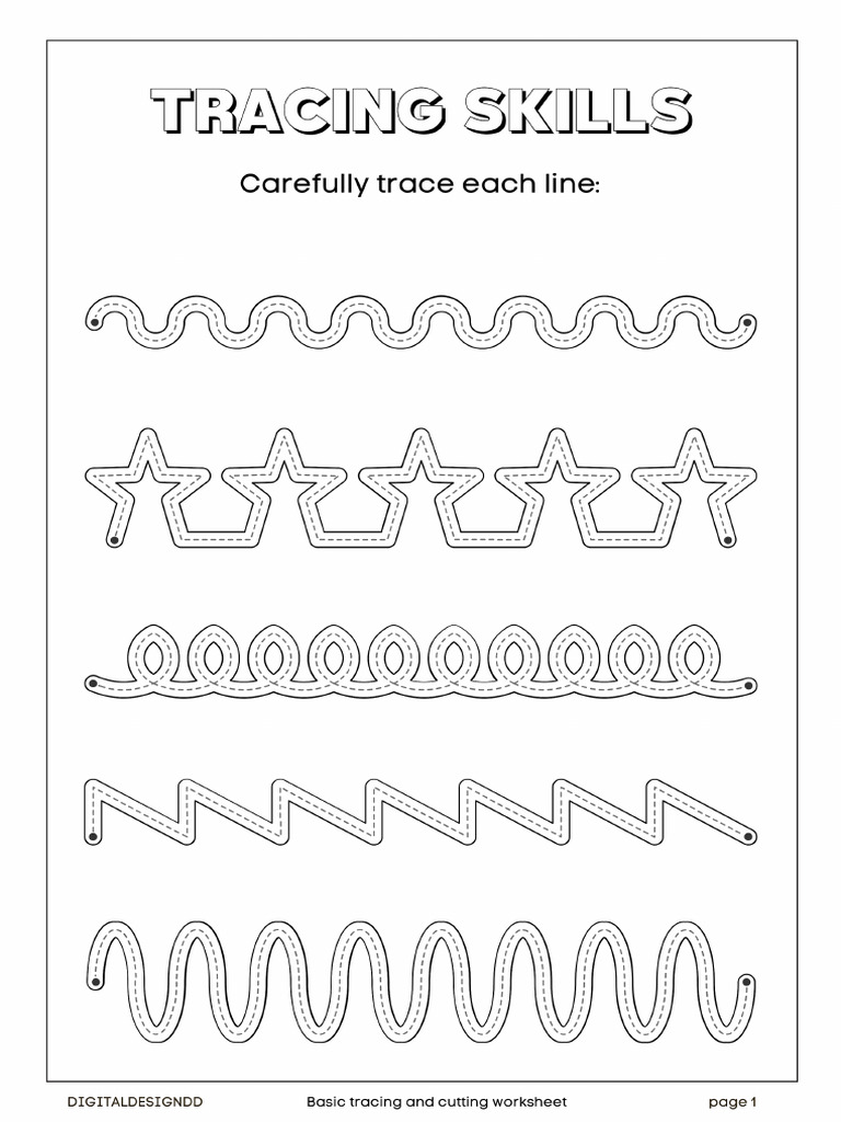 Basic Tracing and Cutting Workbook | PDF