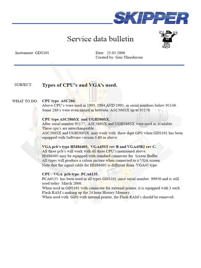 CPU and VGA Types for GDS101 | PDF