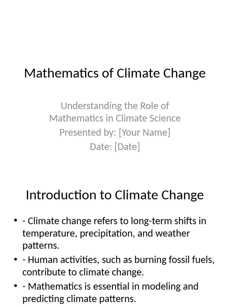 Mathematics in Climate Change Analysis | PDF | Climate | Chaos Theory