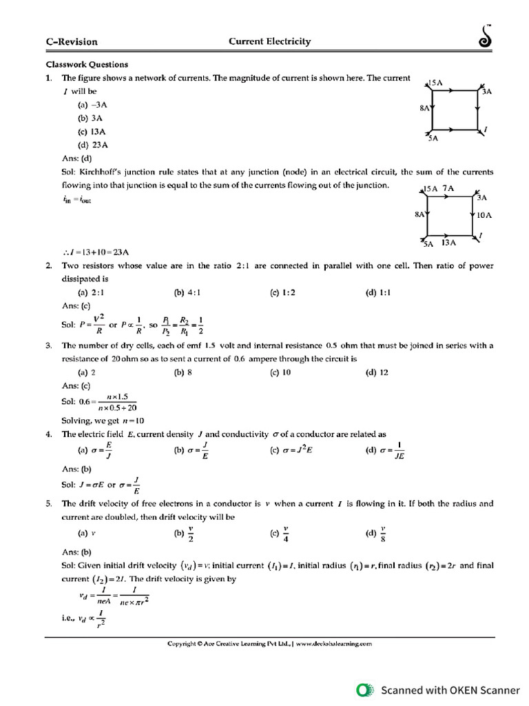 Current Electricity | PDF