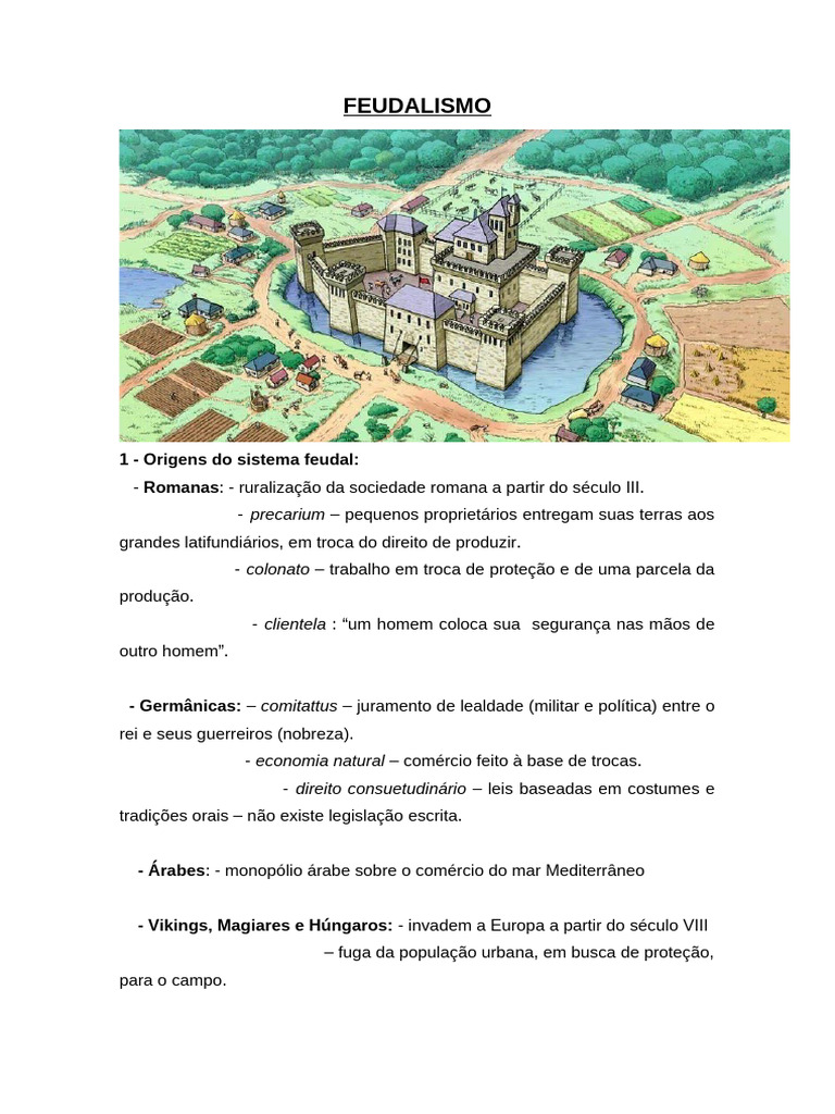 Aulas 6 e 7 - Feudalismo | PDF | Feudalismo | Servidão