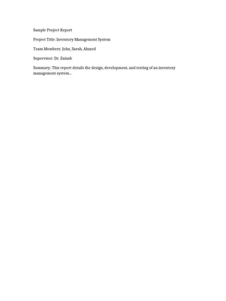 Project Report Sample | PDF