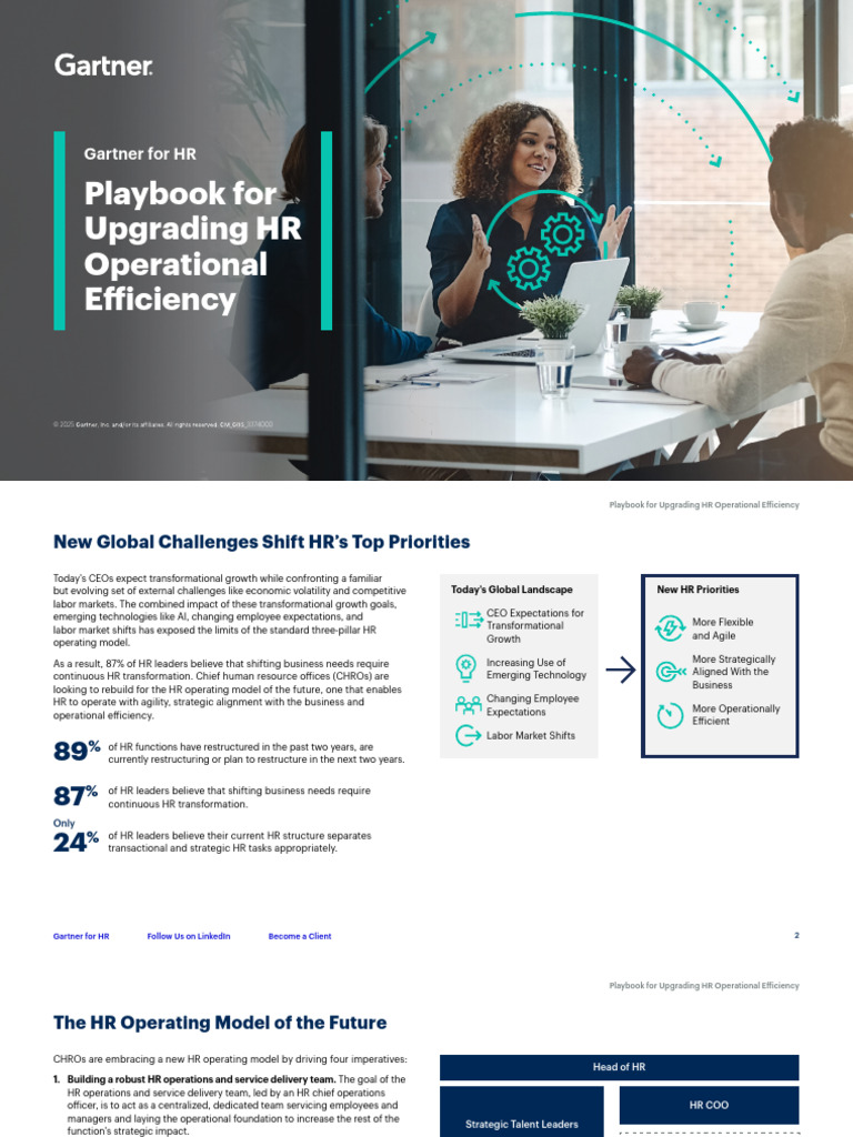 Playbook for Upgrading Hr Operational Efficiency 25 | PDF | Automation | Artificial Intelligence