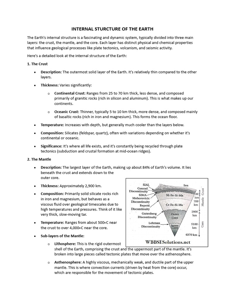 Earth's Internal Structure Explained | PDF | Volcano | Earthquakes