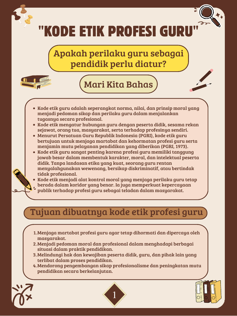 Poster Infografis KODE ETIK GURU | PDF