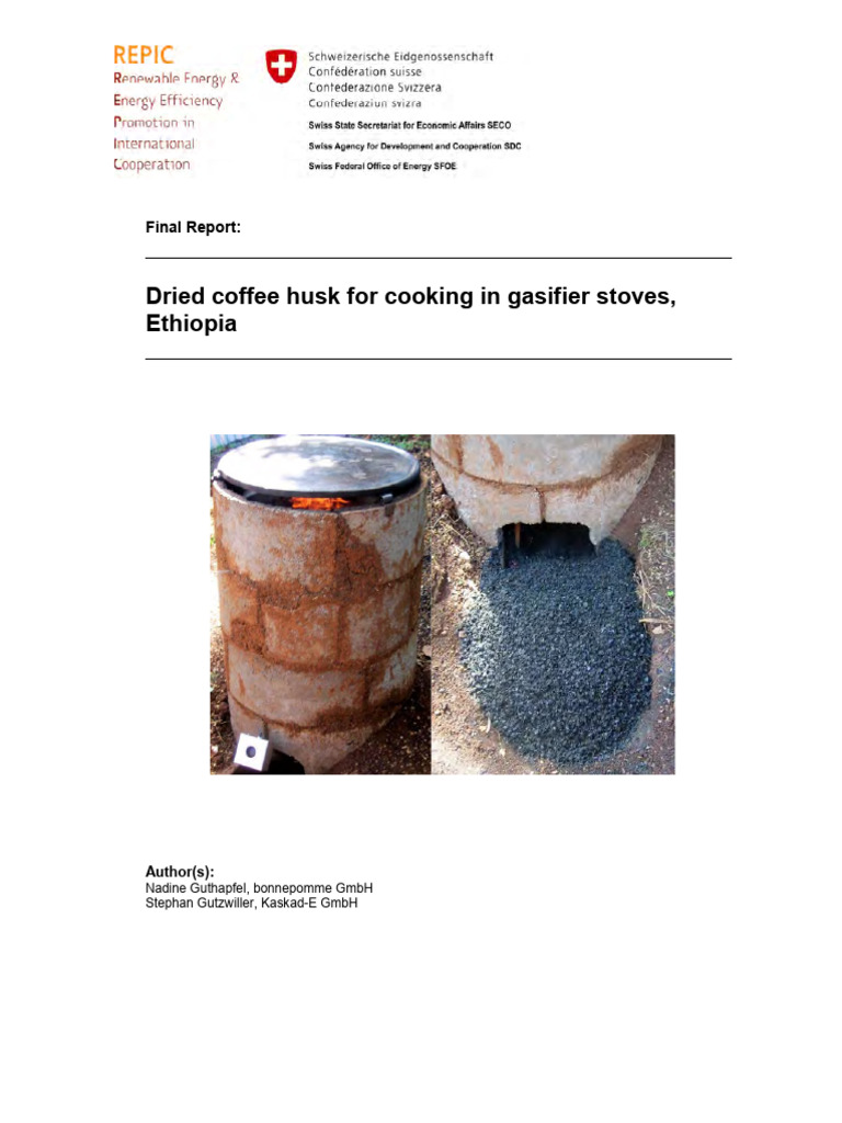 Dried Coffee Husk For Cooking in Gasifier Stoves Ethiopia | PDF | Stove ...