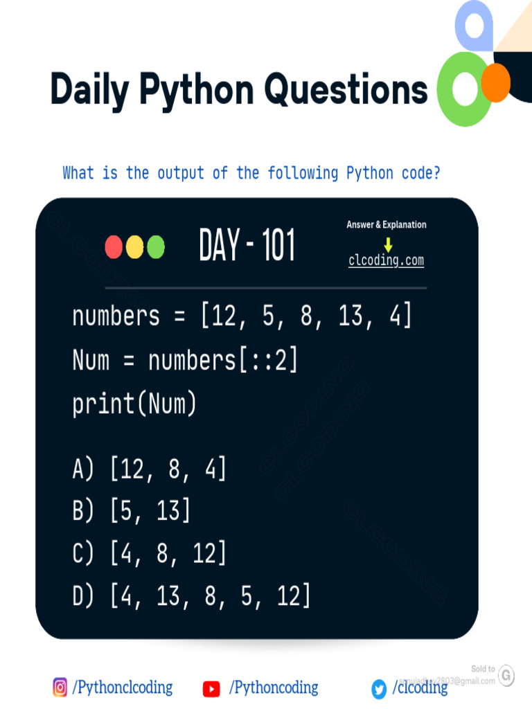100 Days Python Coding Challenges With Explanation | PDF | Computer Programming | Software ...