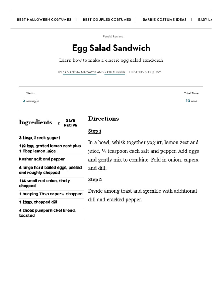 Egg Salad Sandwich | PDF