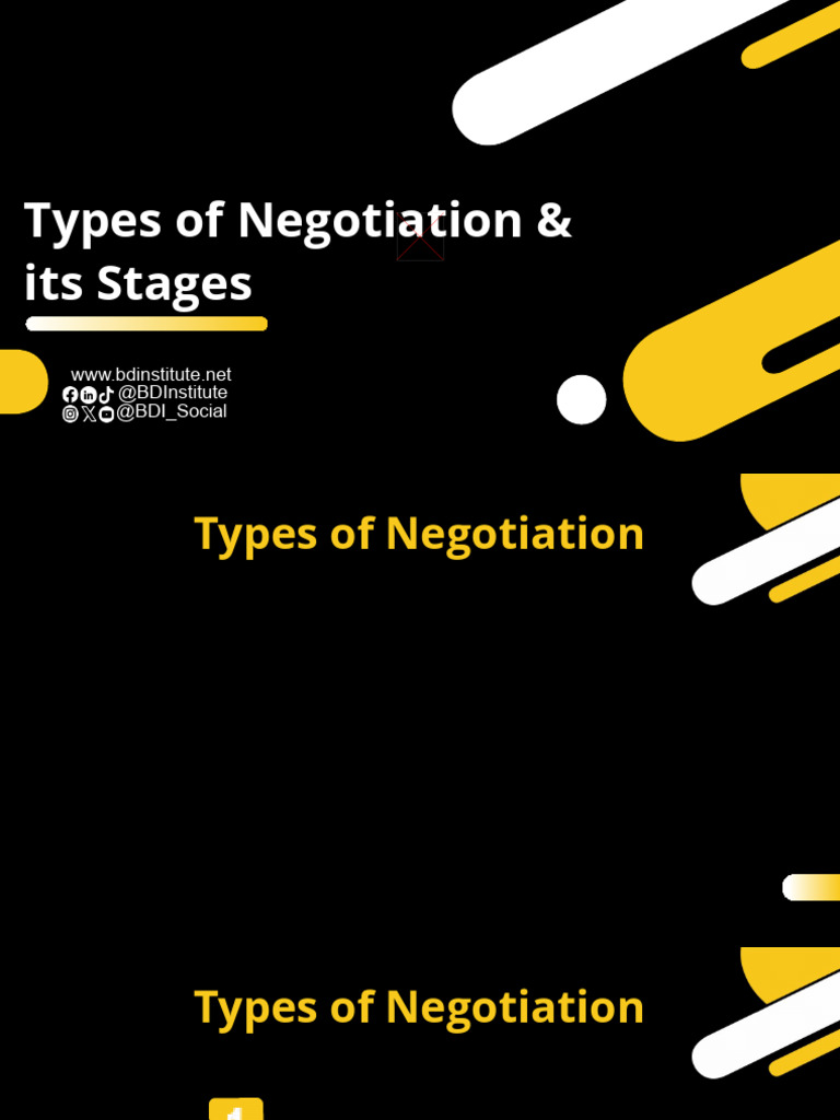 Types of Negotiation and Its Stages | PDF