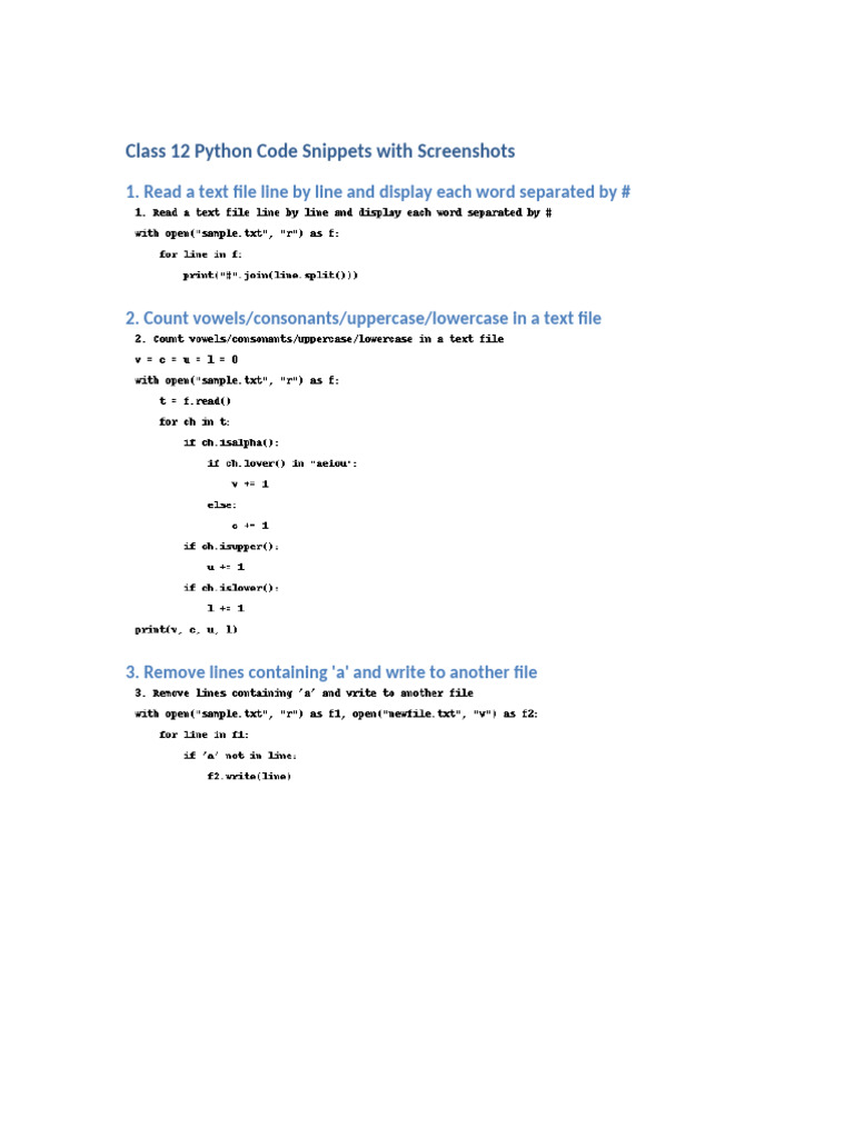 Class 12 Python Codes | PDF