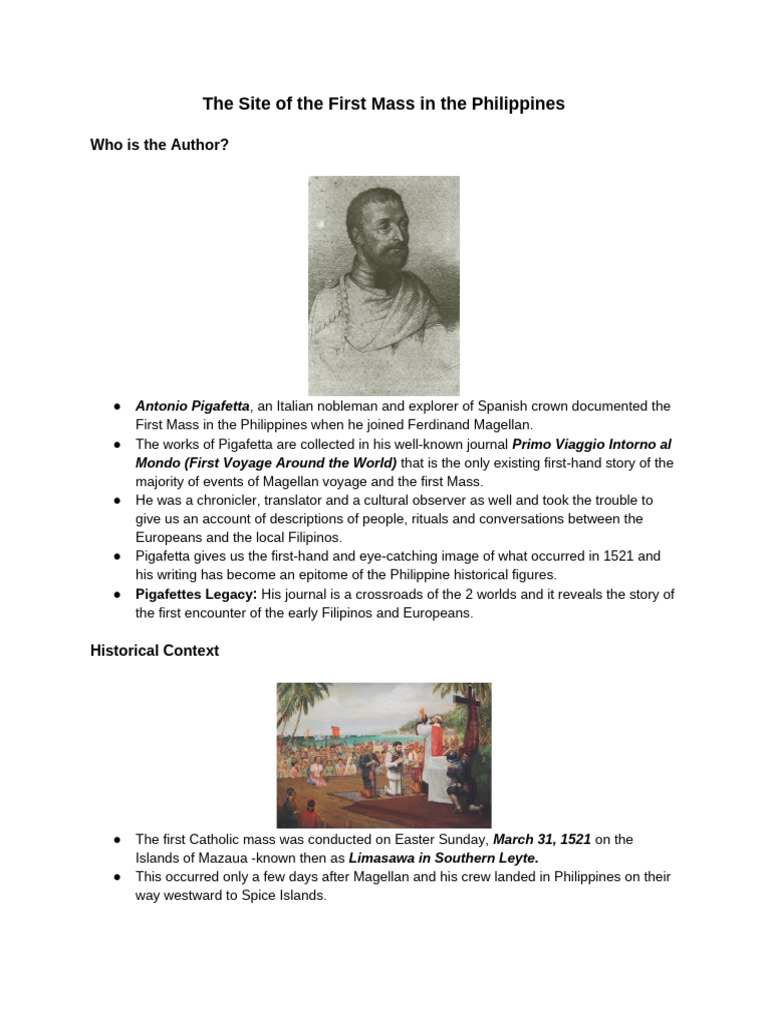 First Mass in the Philippines: Limasawa | PDF