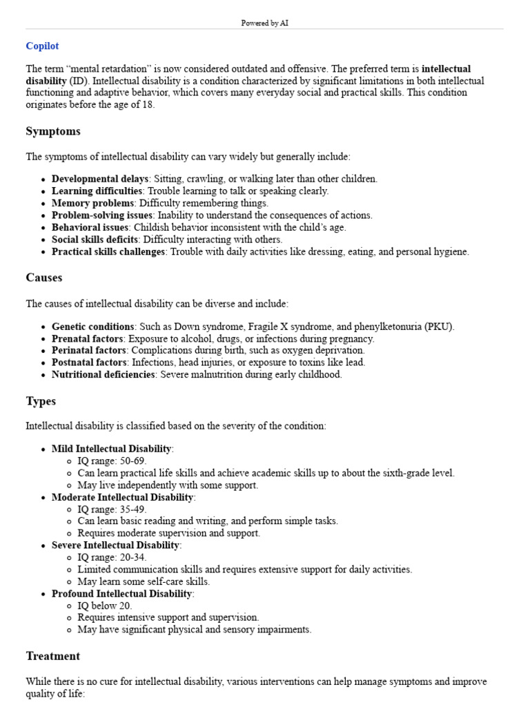 what is mental retardation its symptoms ,causes types | PDF ...