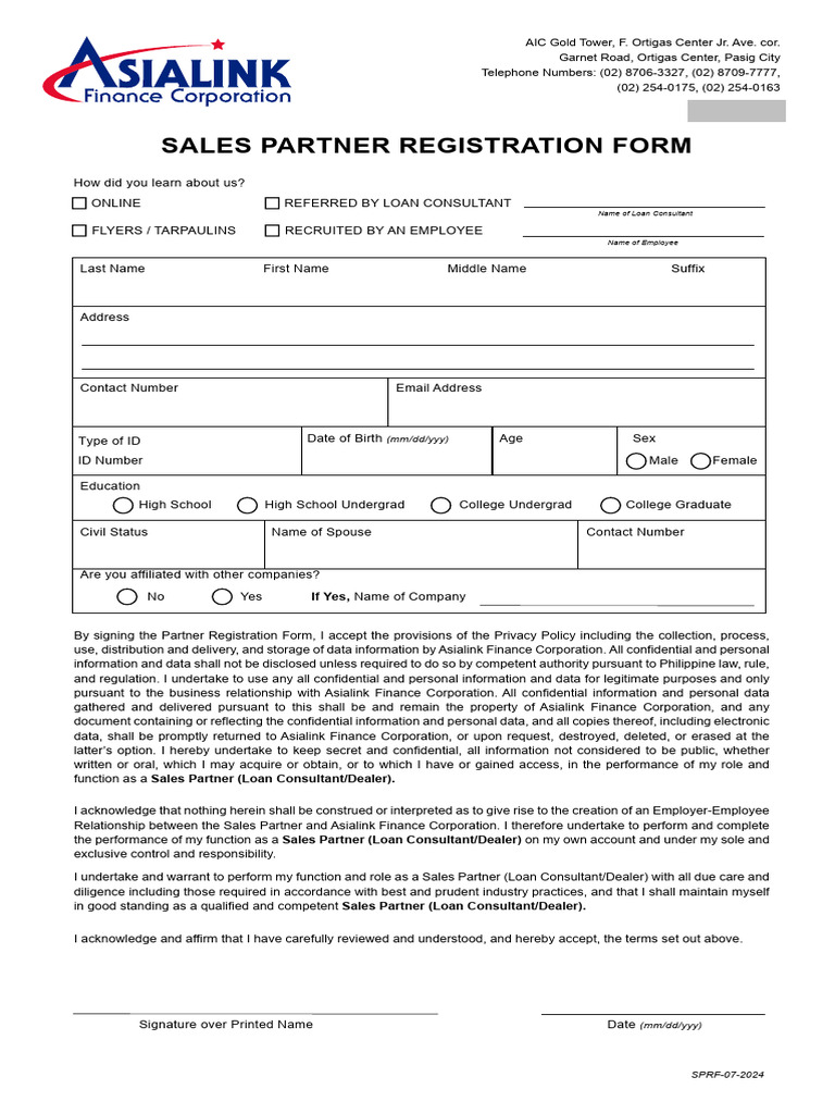 Fillable PartnerRegistrationForm v2 | PDF | Civil Rights And Liberties ...