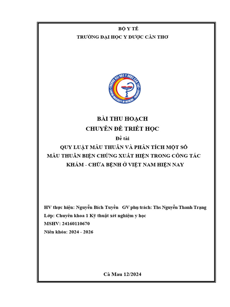 Bia Bai Tieu Luan Triet Hoc | PDF