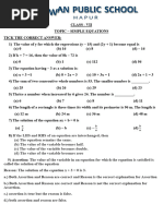 7th Grade Simple Equations Quiz | PDF | Equations | Numbers
