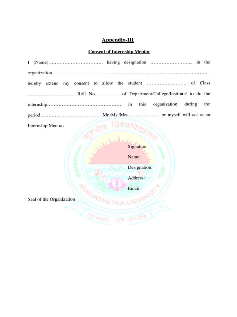 Internship Appendix III | PDF