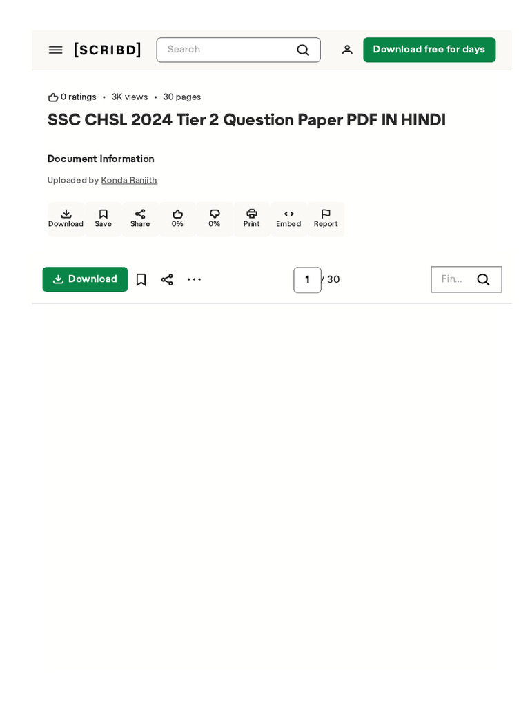 document803034761SSC CHSL 2024 Tier 2 Question Paper PDF in HINDI | PDF