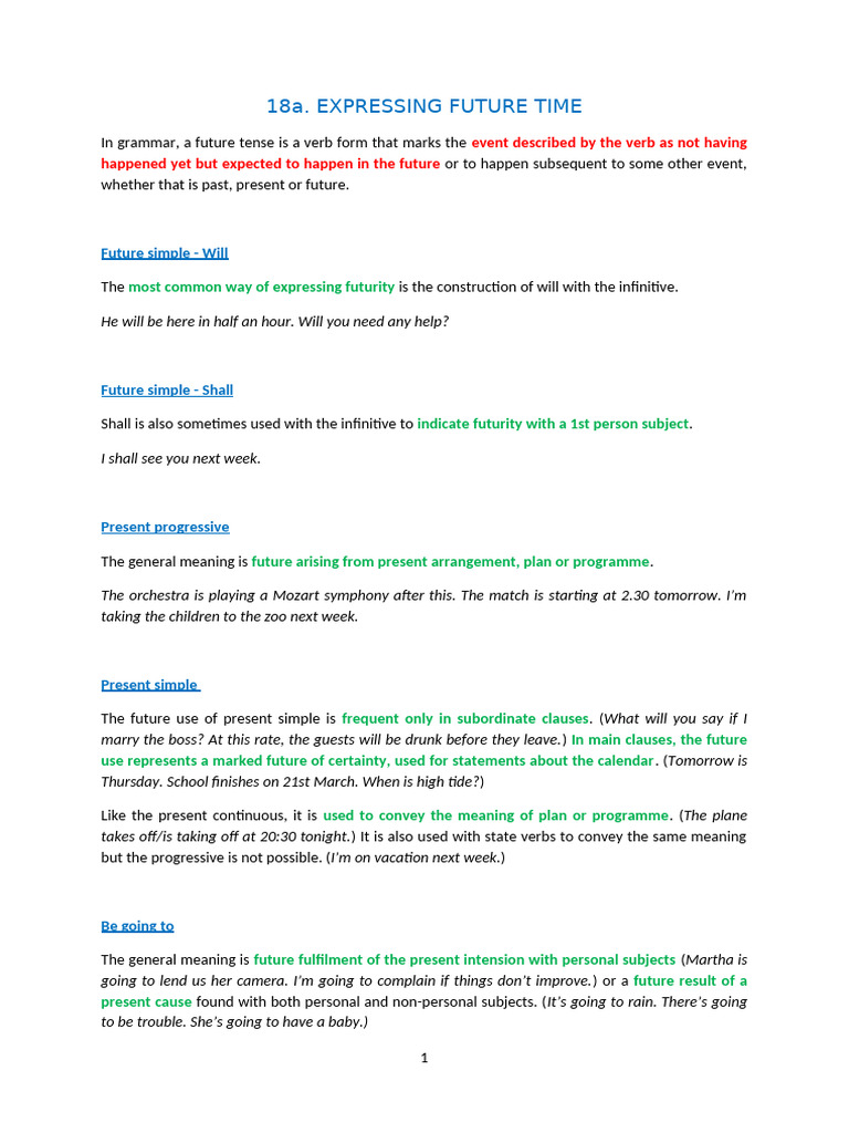 Future Time Expressions in Grammar | PDF | Semantics | Semantic Units