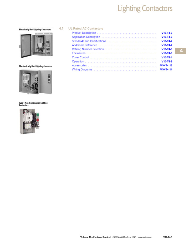 Eaton Lighting Contactors Overview | PDF | Incandescent Light Bulb ...