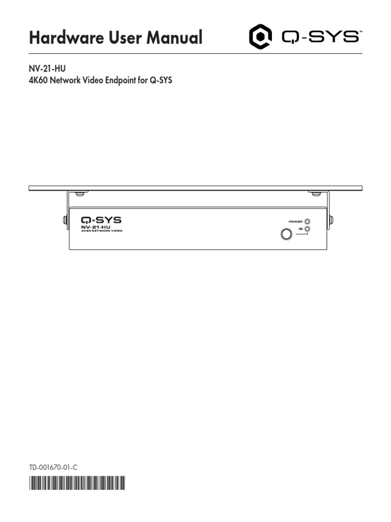 NV-21-HU User Manual for Q-SYS | PDF | Usb | Electronics