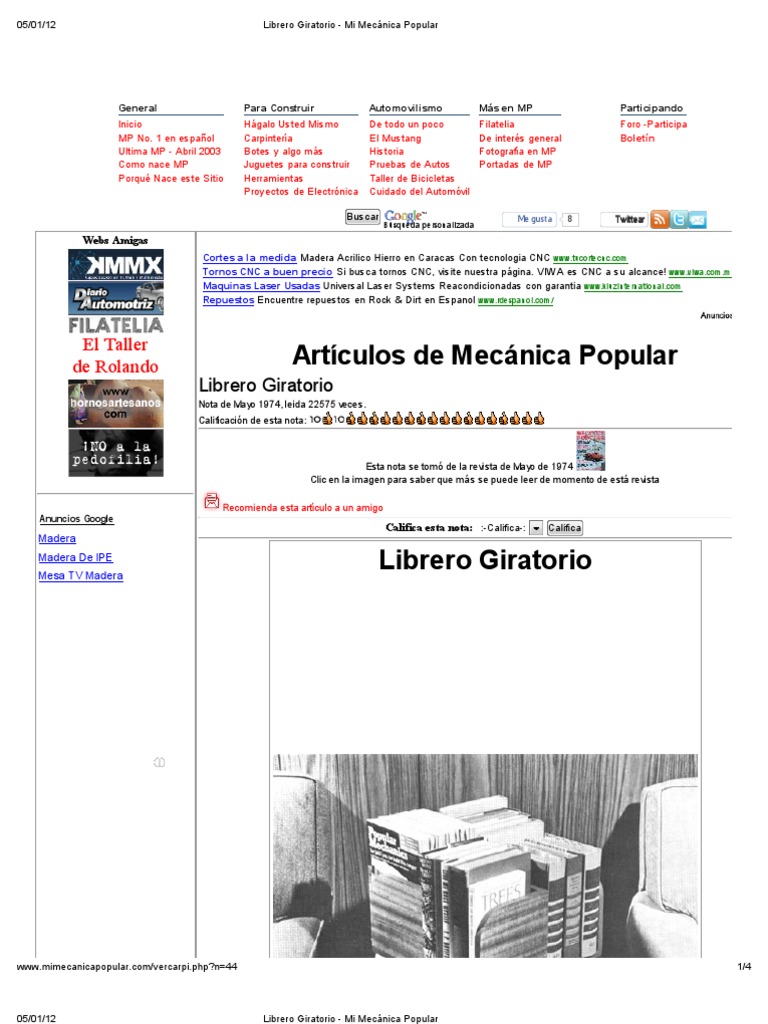 Librero Giratorio - Mi Mecánica Popular | PDF | Madera contrachapada | Science