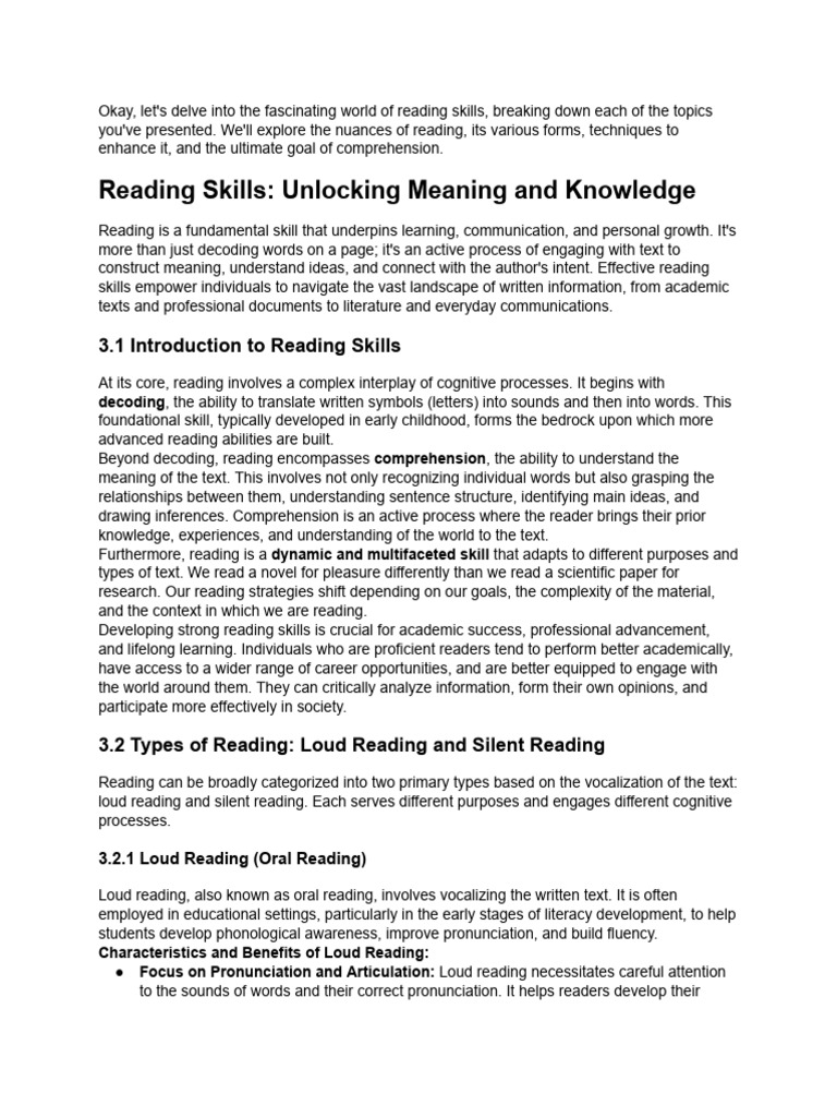 Mastering Reading Skills for Comprehension | PDF | Reading ...
