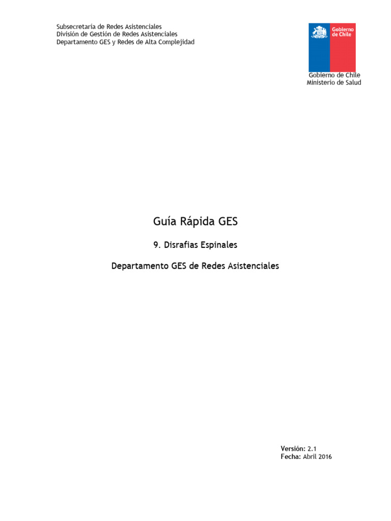 Guía GES sobre Disrafias Espinales | PDF | Médula espinal | Neurocirugía