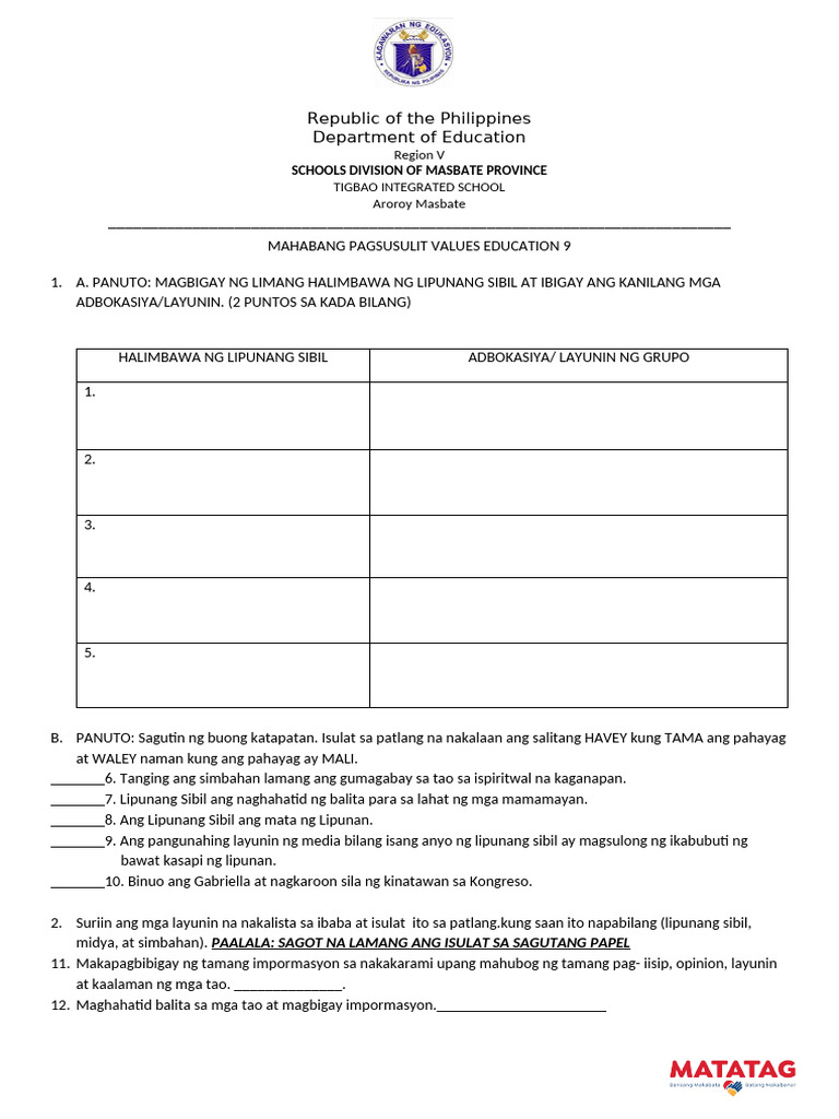 Yeng Esp Summative q1m3 and m4 | PDF