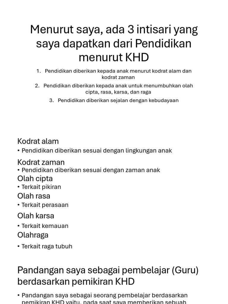Menurut Saya, Ada 3 Intisari Yang Saya | PDF
