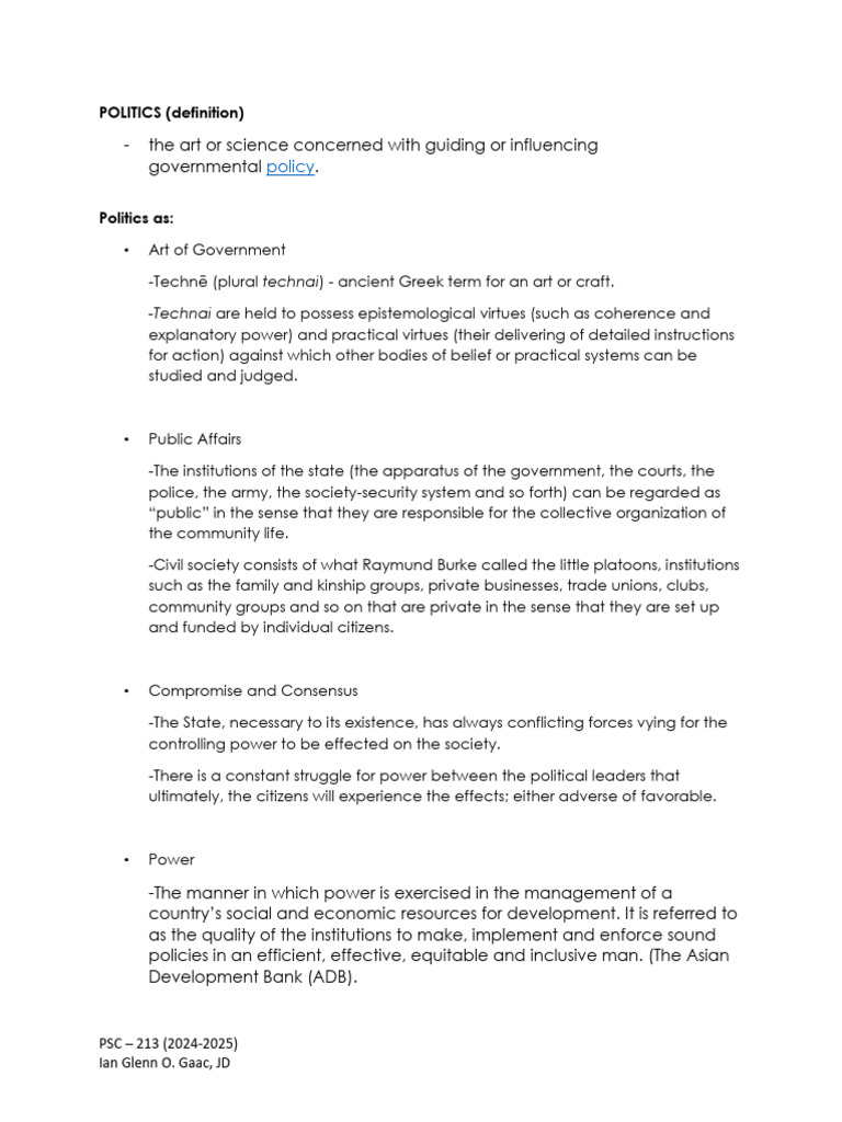 Understanding the Value of Politics | PDF