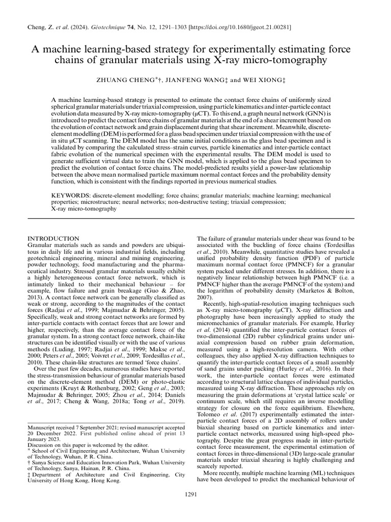 A Machine Learning-Based Strategy For Experimentally Estimating Force Chains of Granular ...