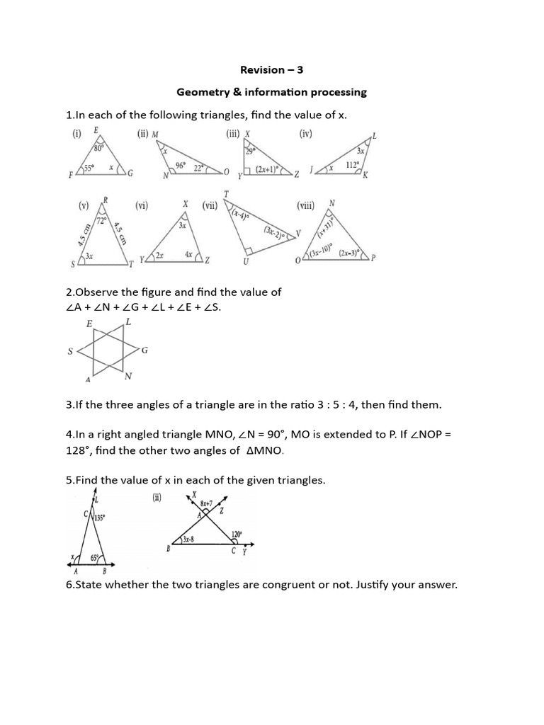 Revision 4 Geometry & Information Processing | PDF