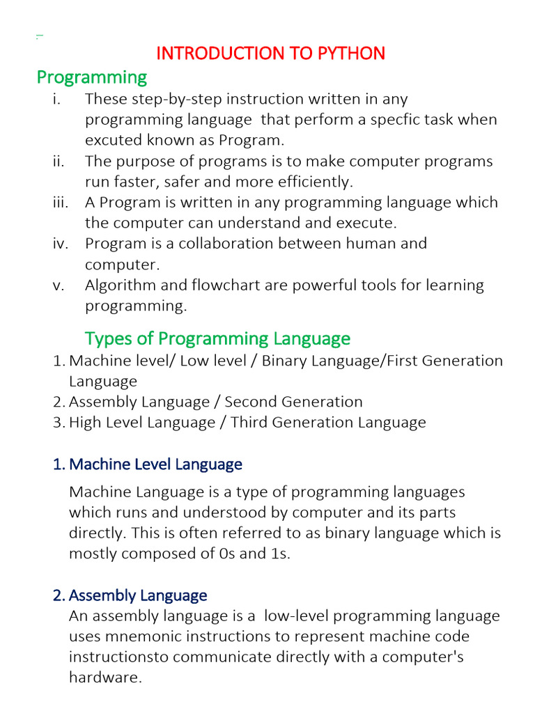 01 Introduction To Python 04-02-2025 | PDF | Assembly Language | Source Code