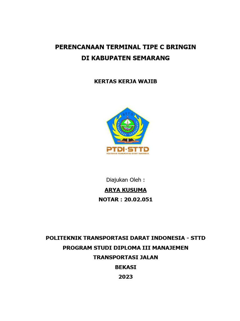 Perencanaan Terminal Bringin Semarang | PDF