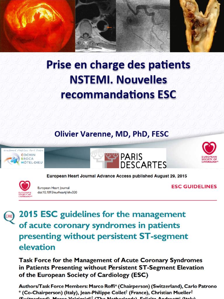 Prise en charge du NSTEMI selon l'ESC | PDF | Infarctus du myocarde ...