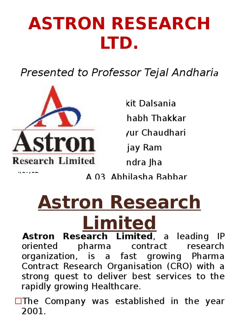 Astron Research Limited | Download Free PDF | Science And Technology ...