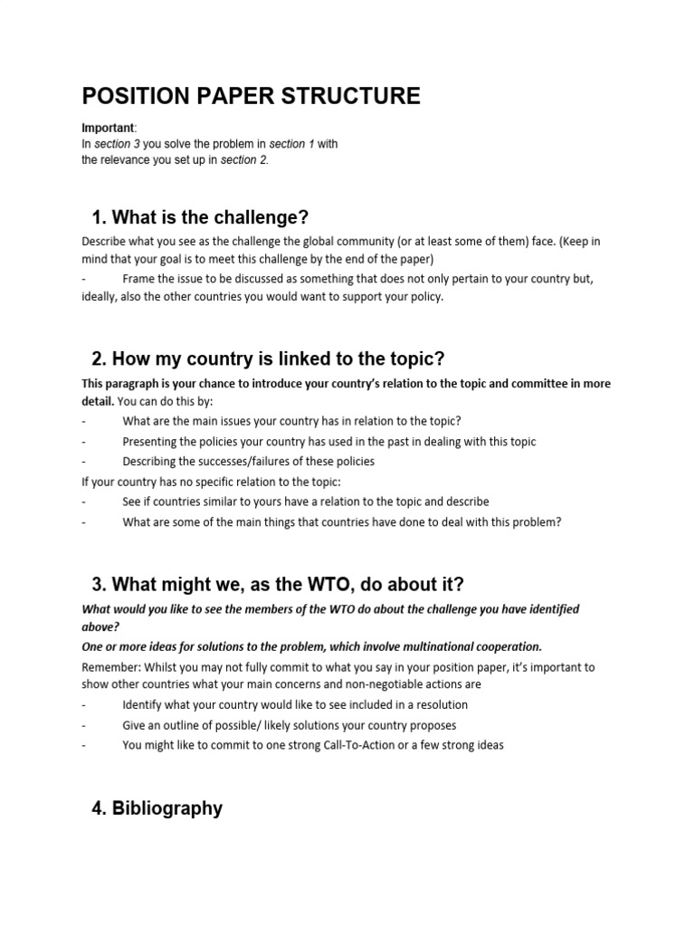 Position Paper Structure Guide | PDF