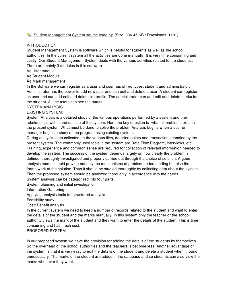Student Management System Source Code | PDF | Input/Output | Microsoft ...