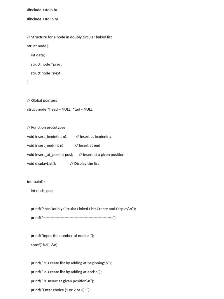 Double Circular Linked-creation | PDF | Computer Data | C++
