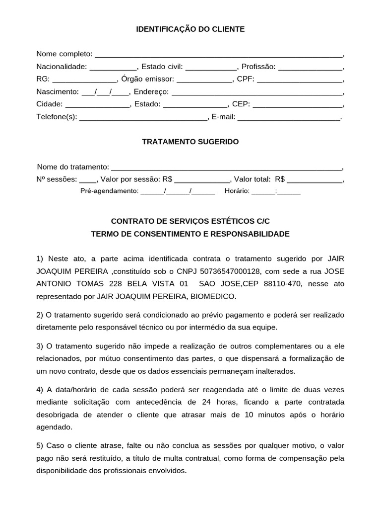 Contrato e Termo de Consentimento | PDF