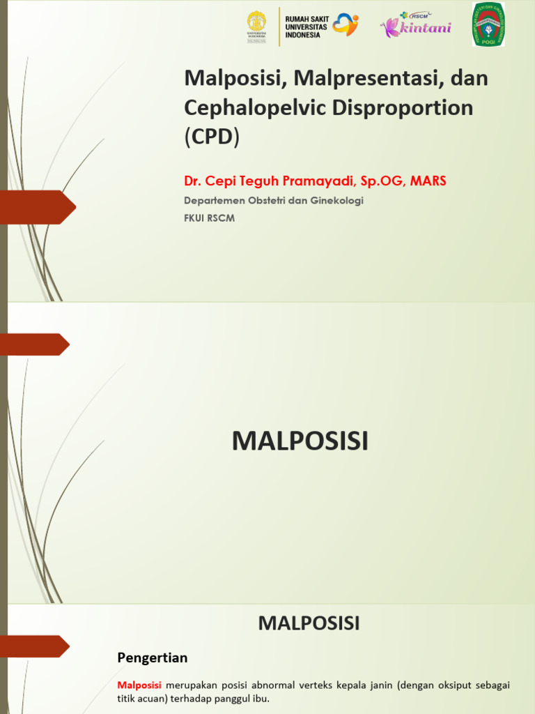 Perbedaan Malposisi dan Malpresentasi | PDF