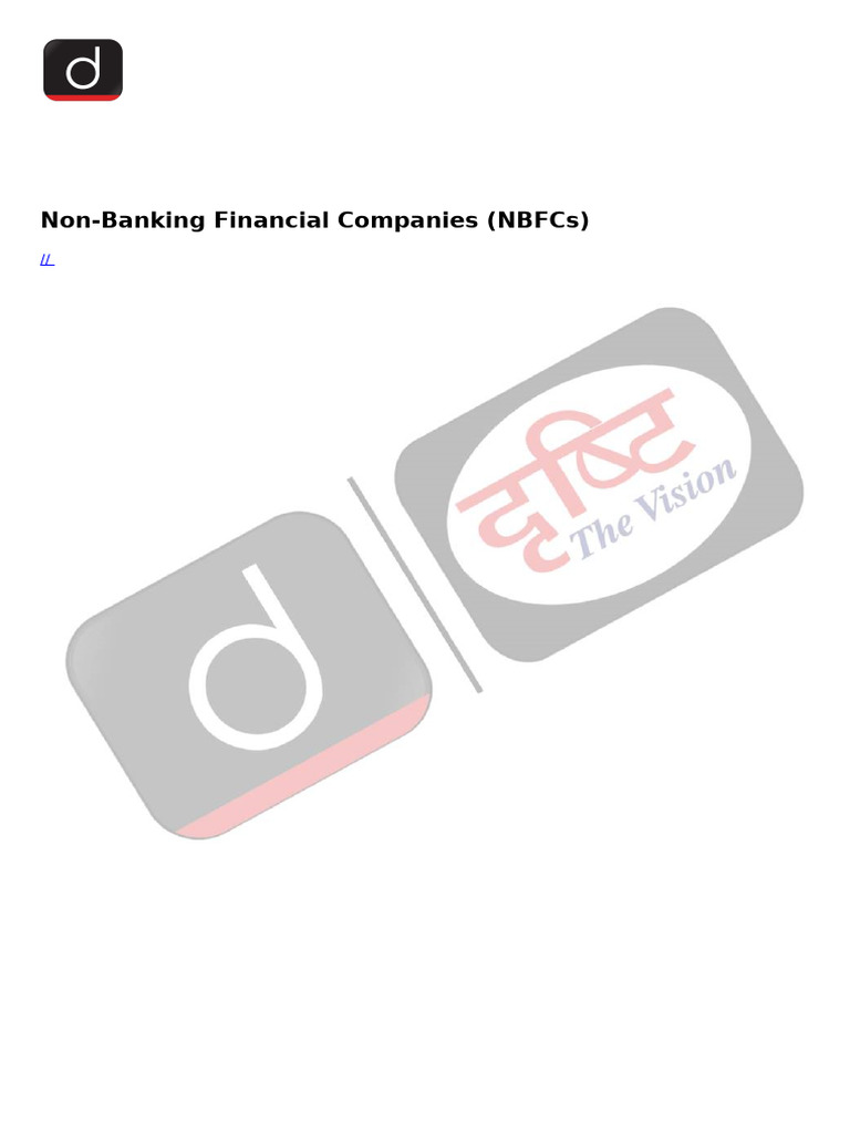 Non-Banking Financial Companies (NBFCS) | PDF