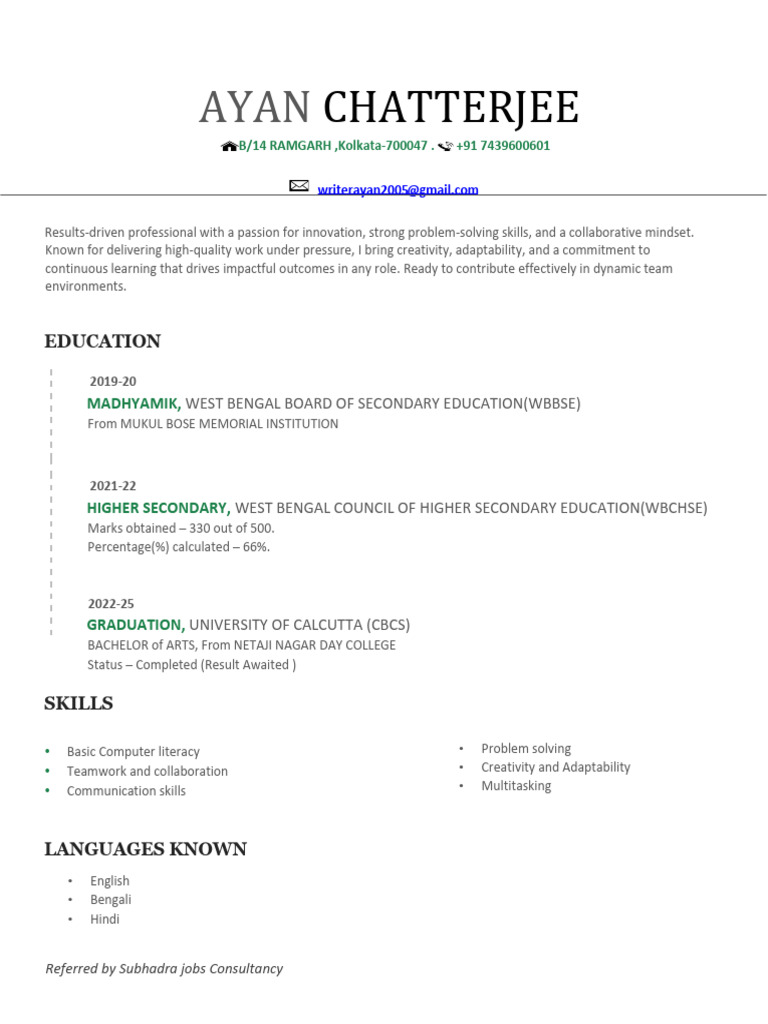 Ayan Chatterjee CV2 | PDF