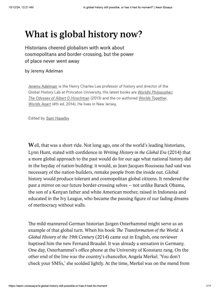 The Future of Global History | PDF | Globalization | Civilization