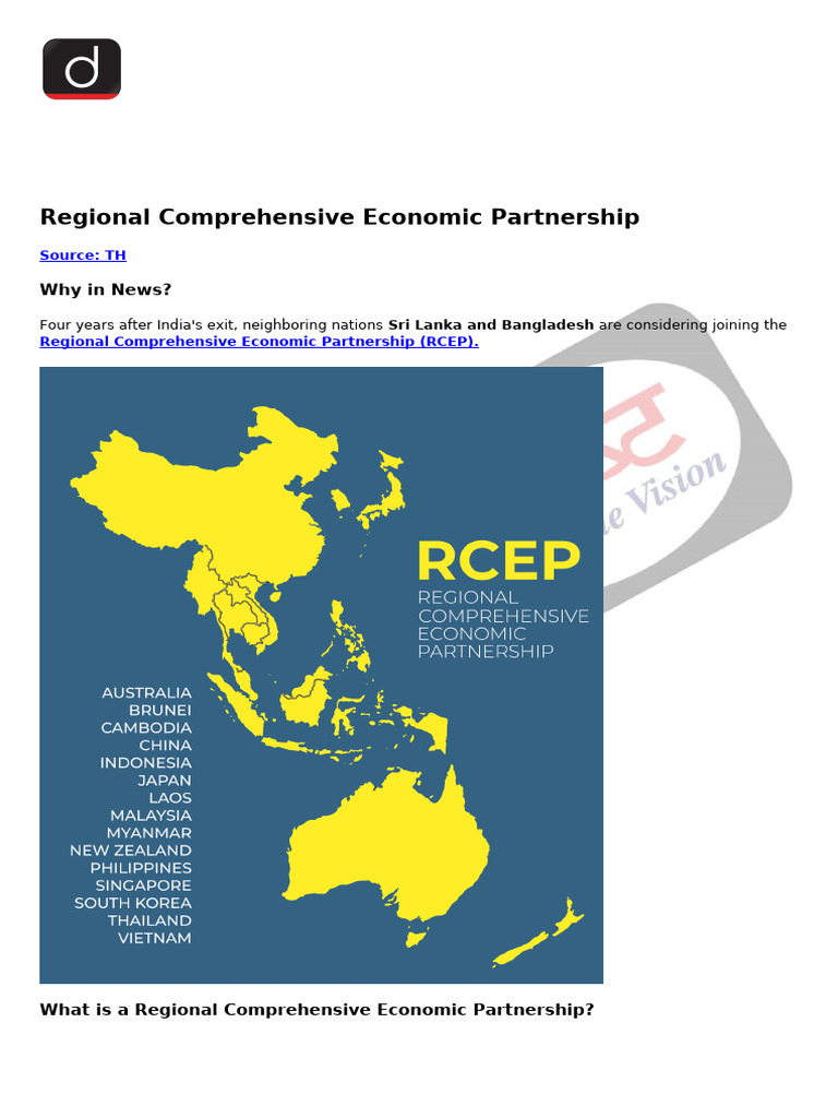 Regional Comprehensive Economic Partnership | PDF | World Economy | Trade