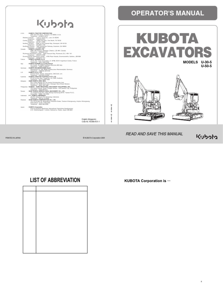 Cover Operator's Manual Kubota | PDF | Motor Vehicle