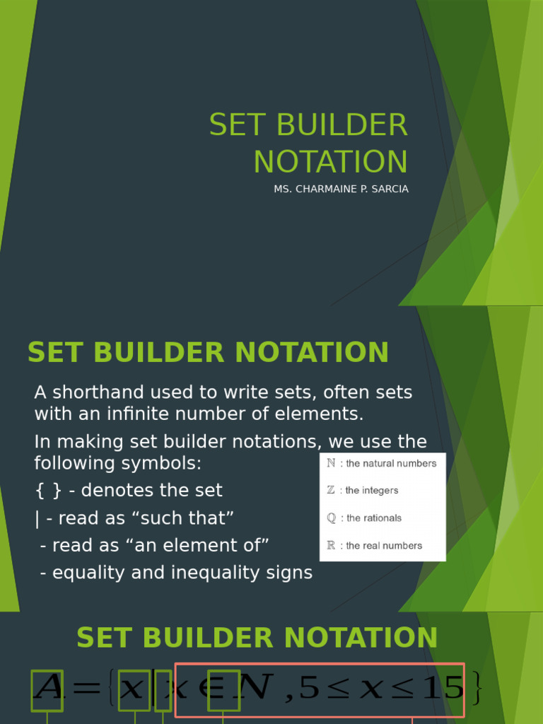 Set Builder Notation | PDF