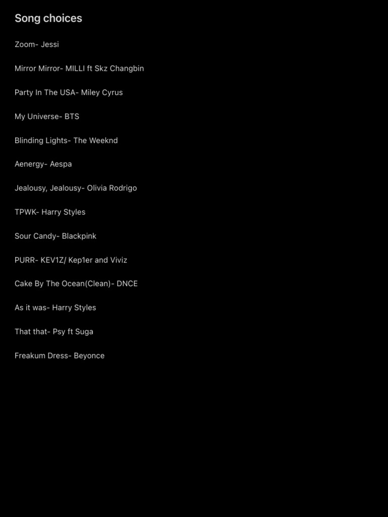 Song Choices | PDF